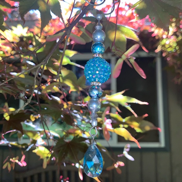 Hand Crafted | Holiday | Ice Blue N Silver Mirror Bling Glass Beads ...